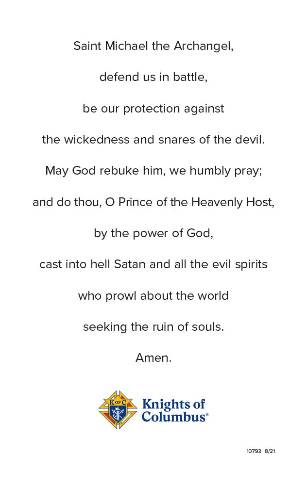 ITB St. Michael Prayer Card – Shop Catholic Info
