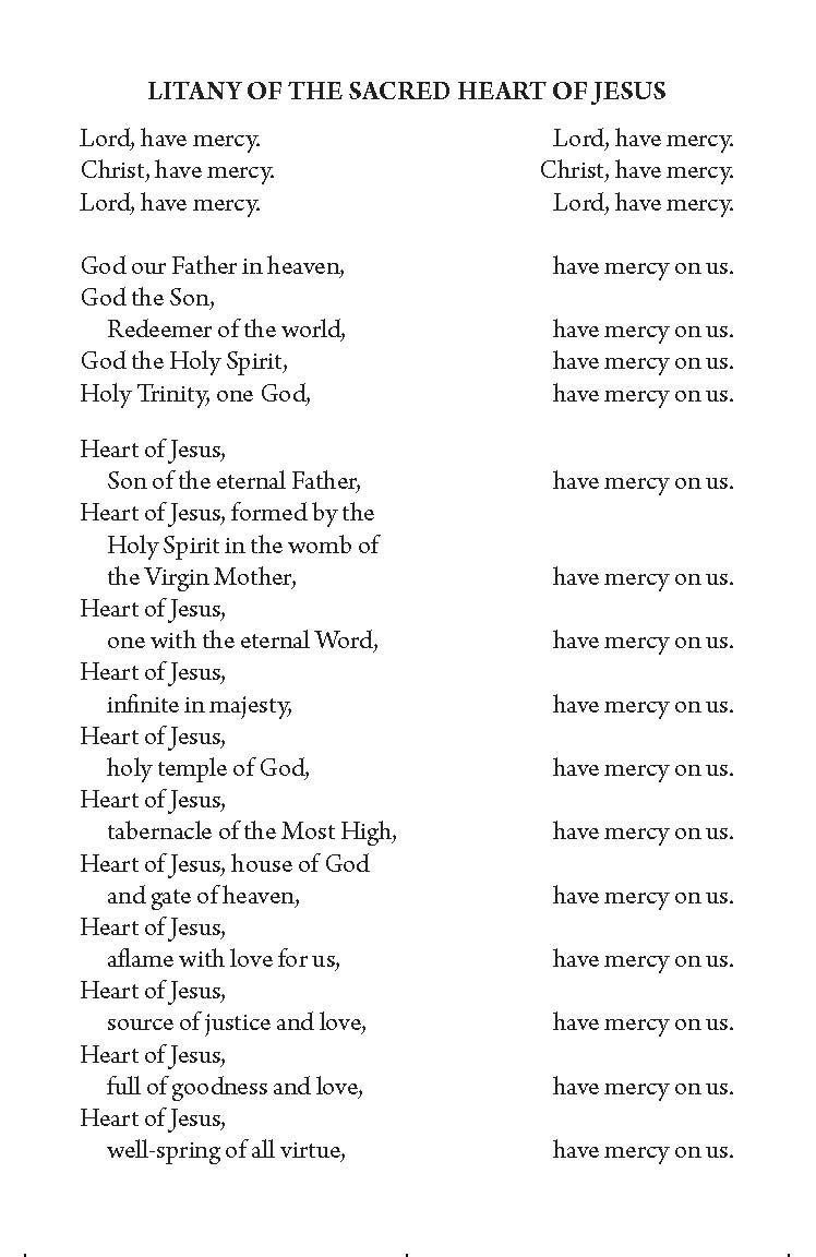 Sacred Heart Litany Card – Shop Catholic Info